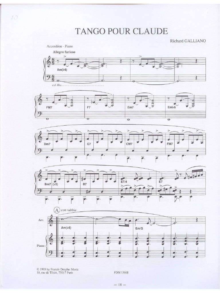Tango Pour Claude | PDF