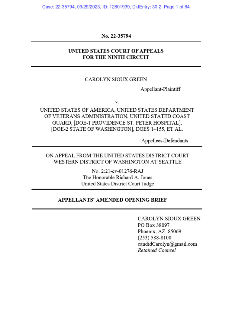 Amended Opening Brief NINTH CIRCUIT | PDF Amended Opening Brief NINTH CIRCUIT | PDF