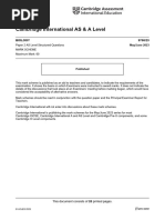 AS Biology 9700/21 Mark Scheme 2023 | PDF