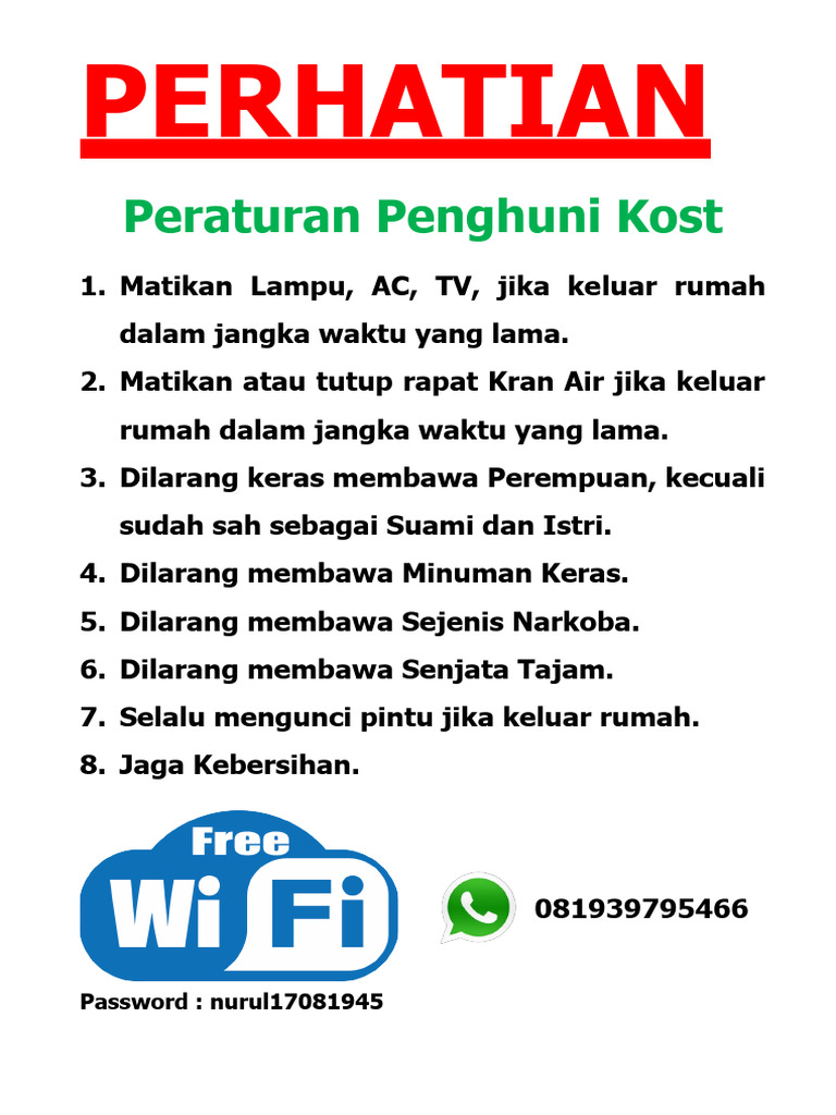 Peraturan Penghuni Kost | PDF | Gaya Hidup