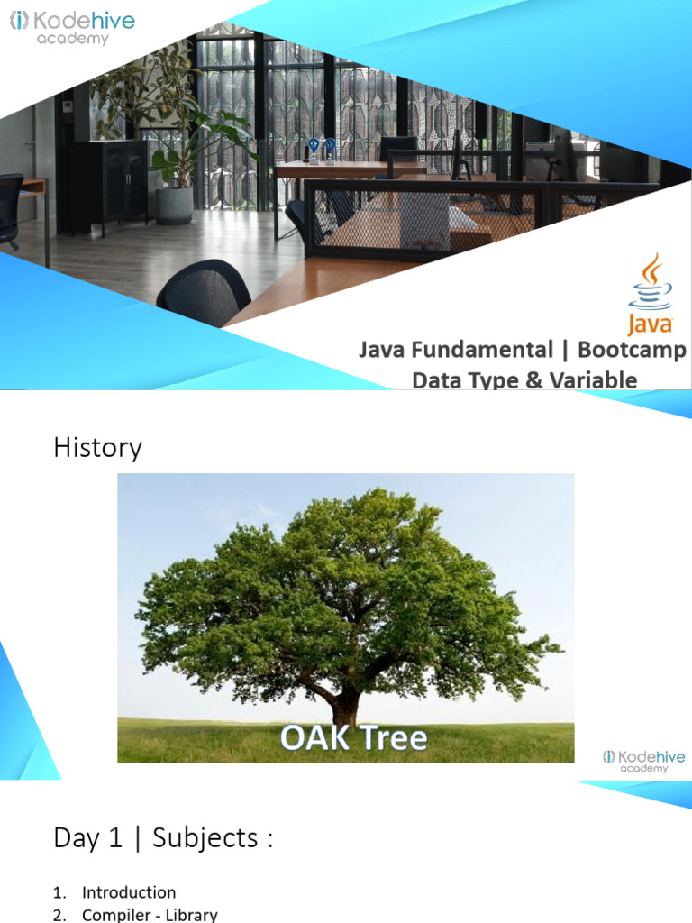 Kodehive - Bootcamp - Java - Fundamental - Data Type Variable | PDF Kodehive - Bootcamp - Java - Fundamental - Data Type Variable | PDF