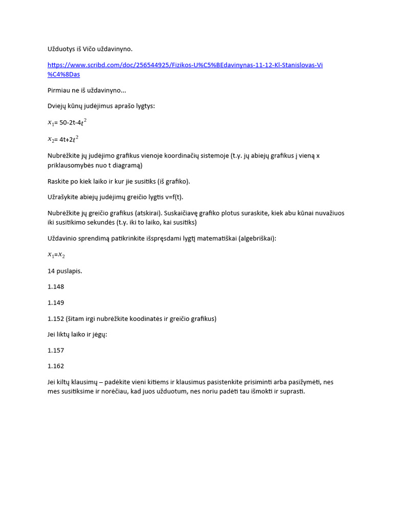 Uzduotys Is Vico Uzdavinyno | PDF