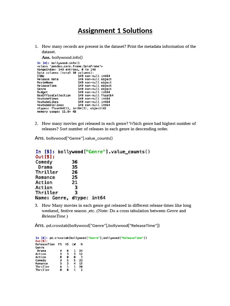 Big Data Assignment 1 Solutions | PDF | Teaching Methods & Materials
