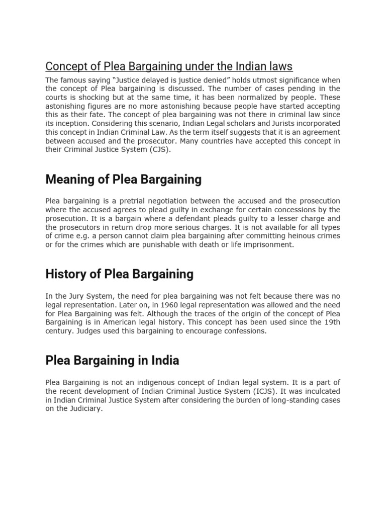 Plea Bargaining | Download Free PDF | Plea Bargain | Plea