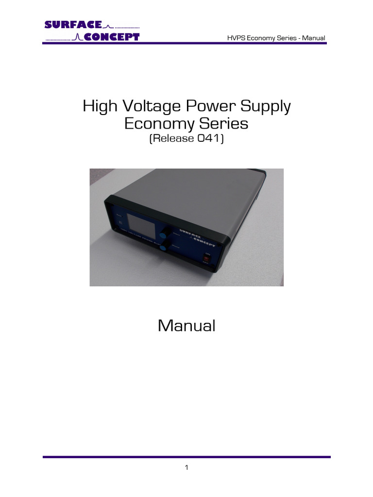 Manual HVPS Eco Series R041 V1.0 | PDF