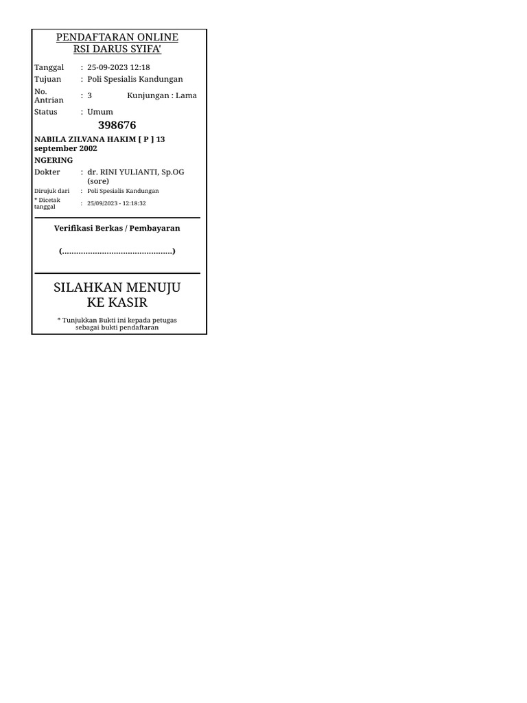 Bukti Reservasi | PDF