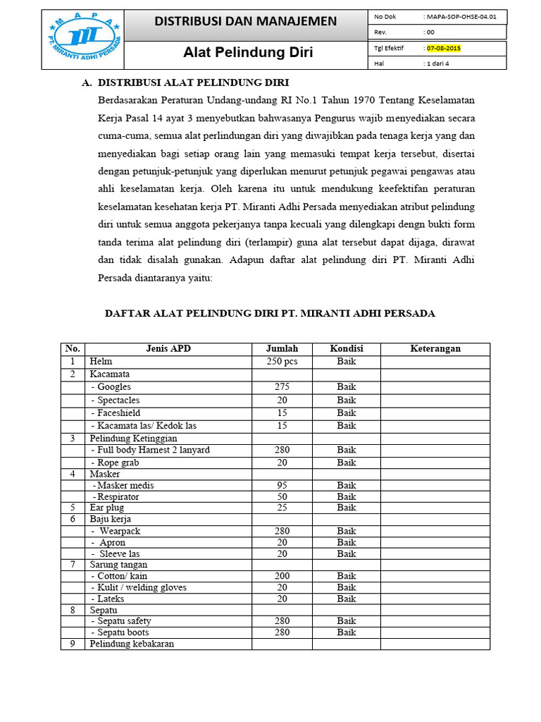 Pasal 7b-Distribusi APD | PDF