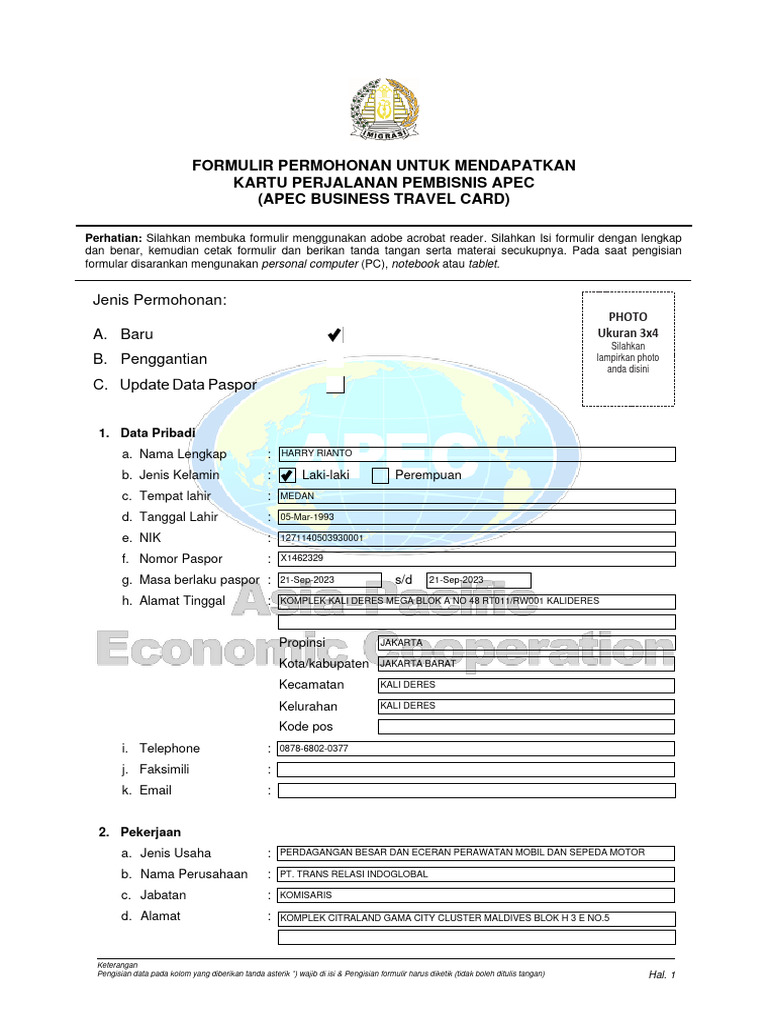 Formulir KPP Apec 2 | PDF