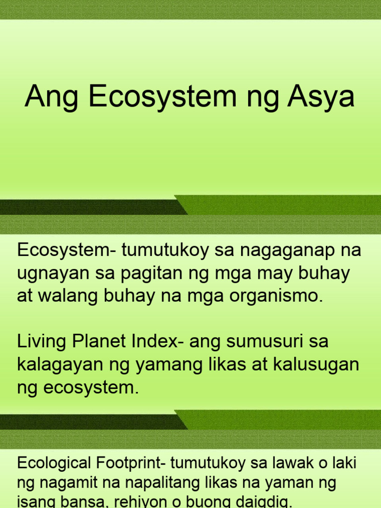 Ang Ecosystem Ng Asya | PDF