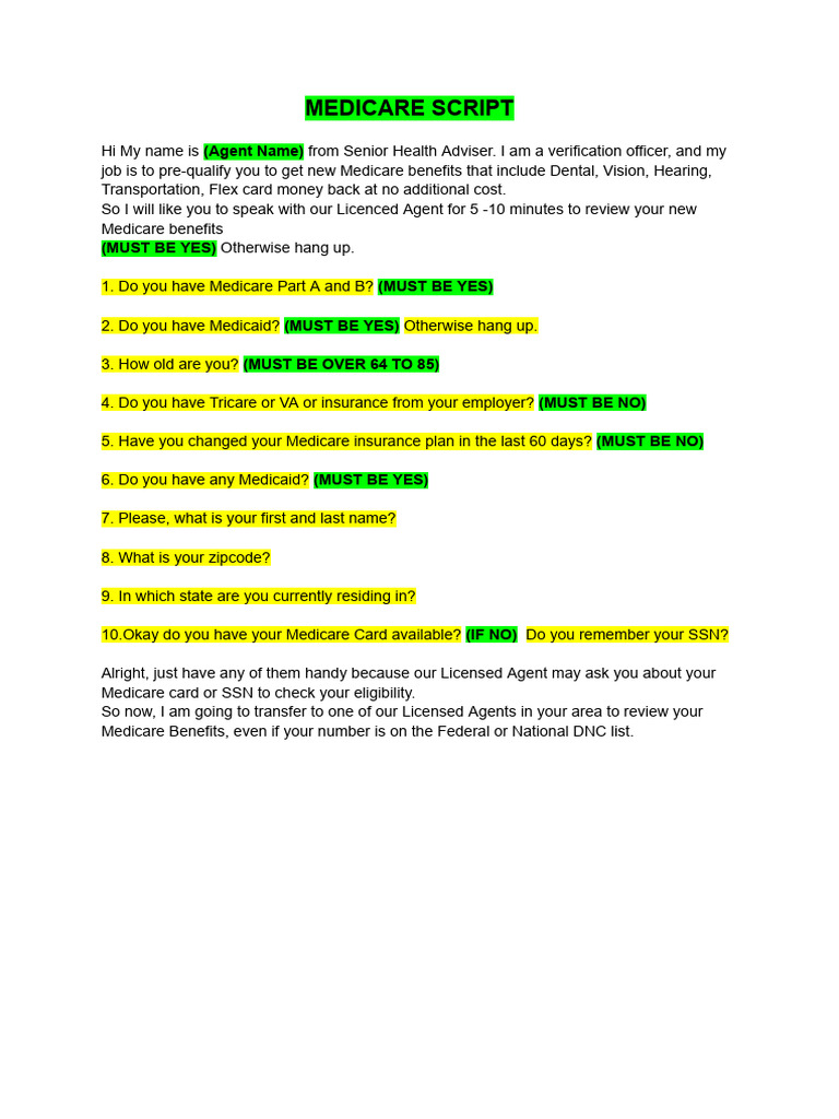 Medicare Script | PDF