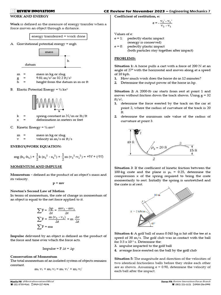 CE Board Nov 2023_Engineering Mechanics_Set 7 | PDF