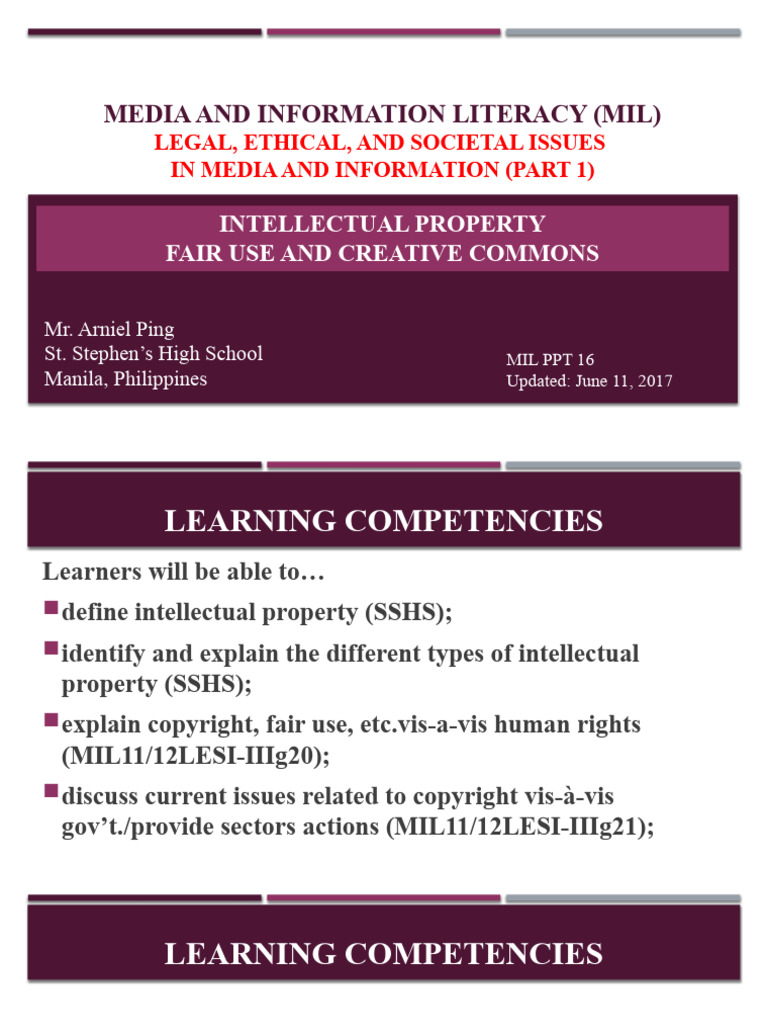 P8 LEGAL ETHICAL AND SOCIETAL ISSUES IP Fair Use Creative Commons | PDF