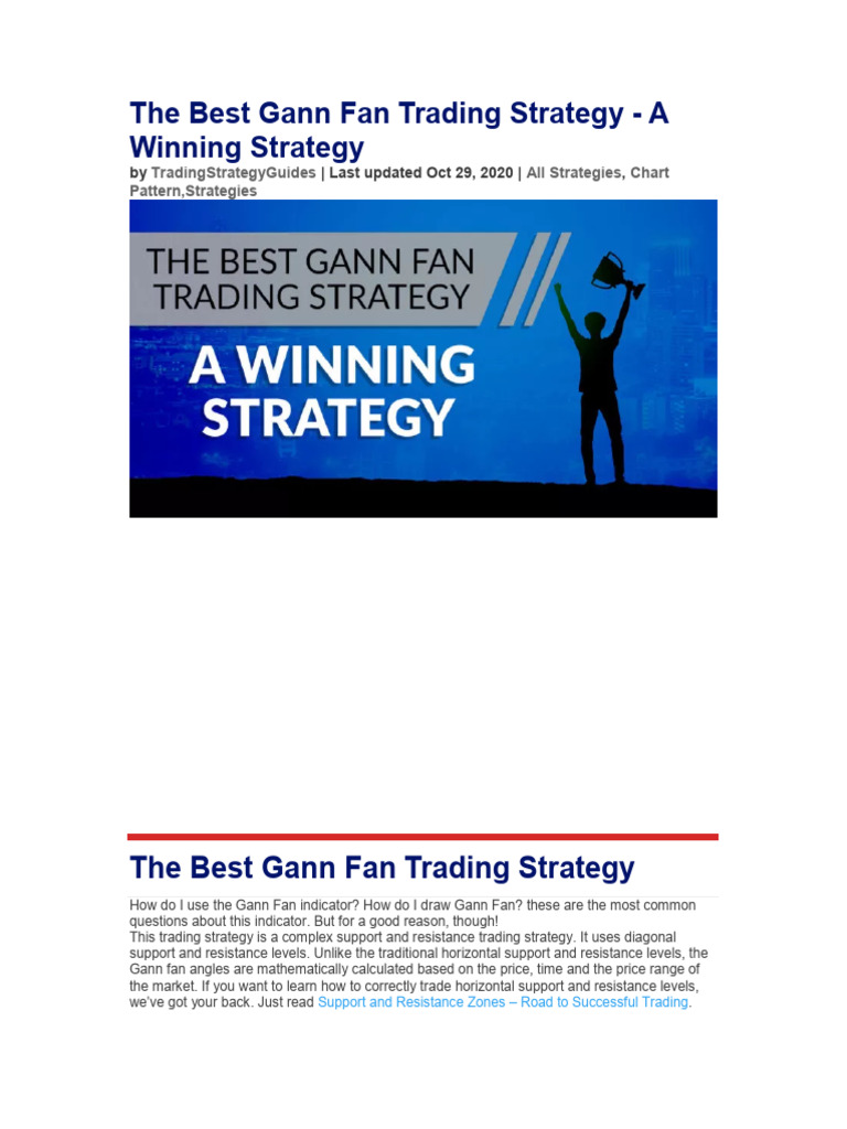 The Best Gann Fan Trading Strategy | PDF | Order (Exchange) | Market ...