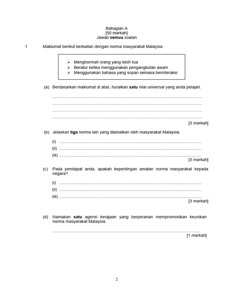 Soalan Moral PPT f4 | PDF