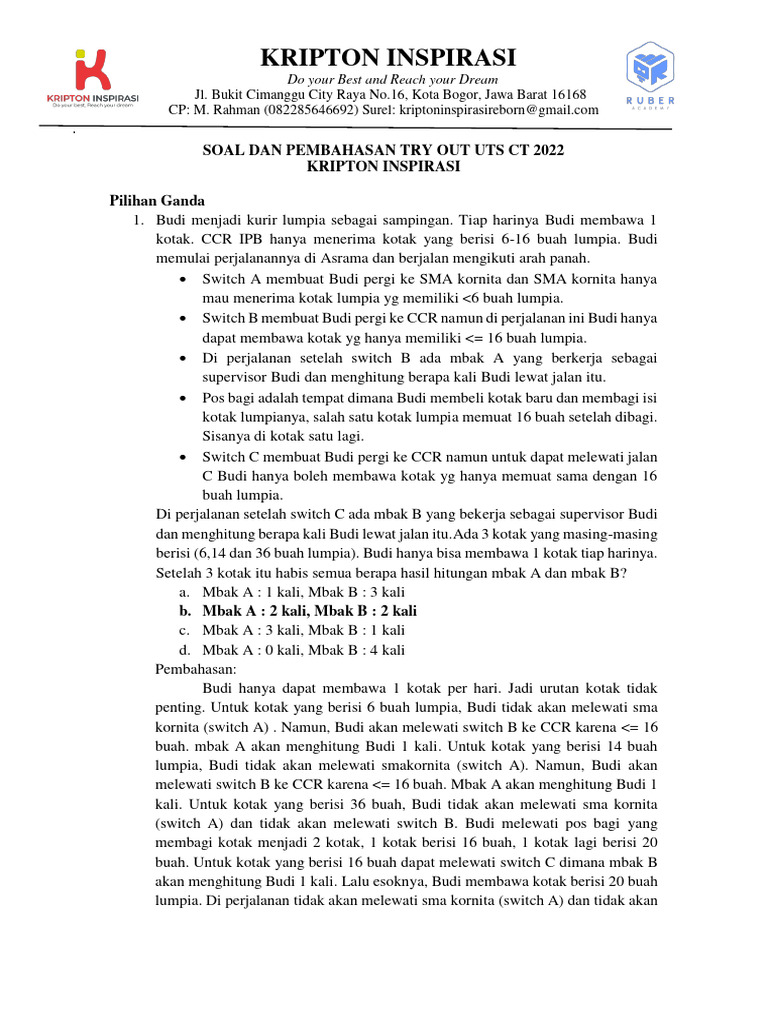 Soal Dan Pembahasan CT | PDF