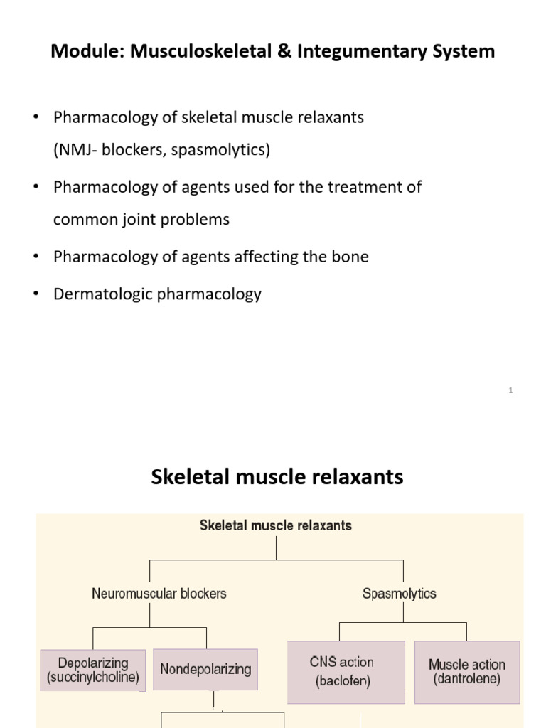 Musculoskeletal Pharmacology, 2022-1 | PDF