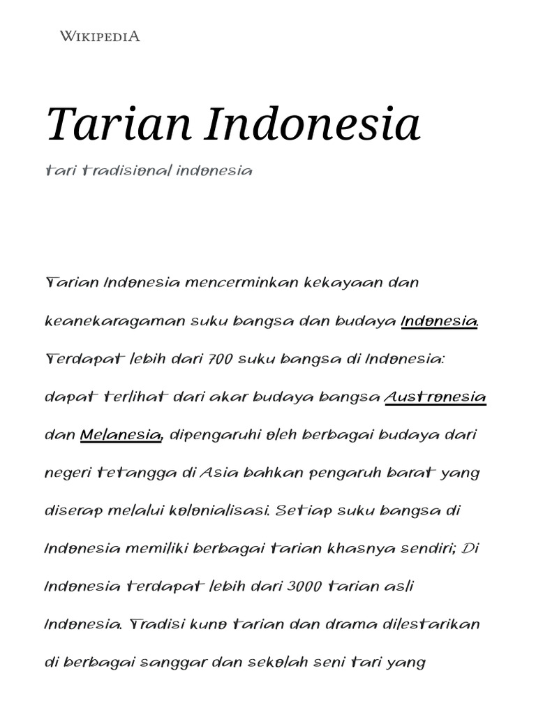 Tarian Indonesia - Wikipedia Bahasa Indonesia, Ensiklopedia Bebas | PDF ...