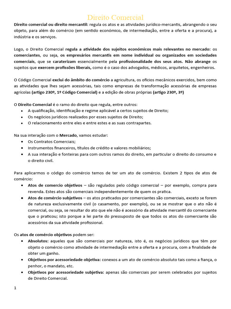 Direito Comercial | PDF