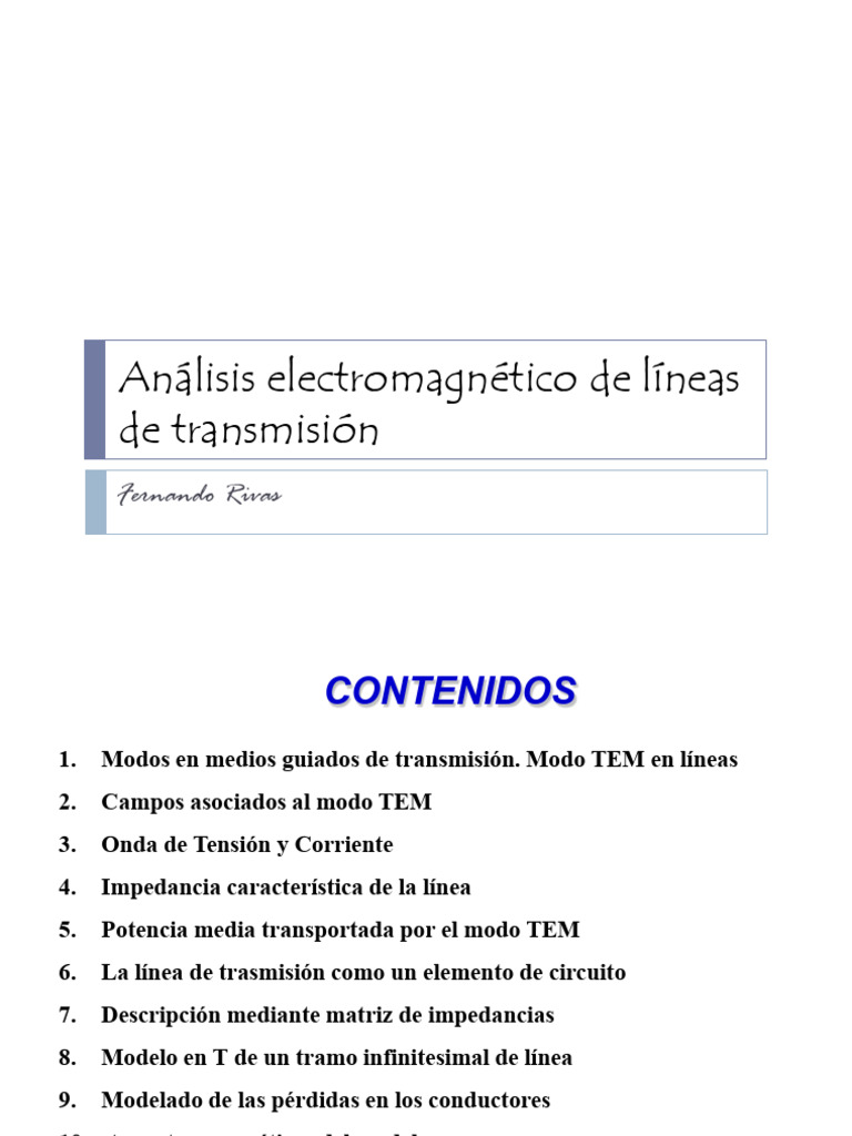 Tema3a - Analisis Electromagnético de Lineas de Transmision | PDF
