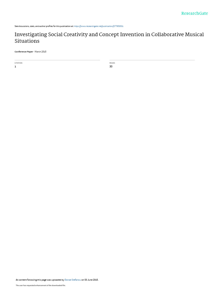 Stefanou Investigating Social Creativity | PDF