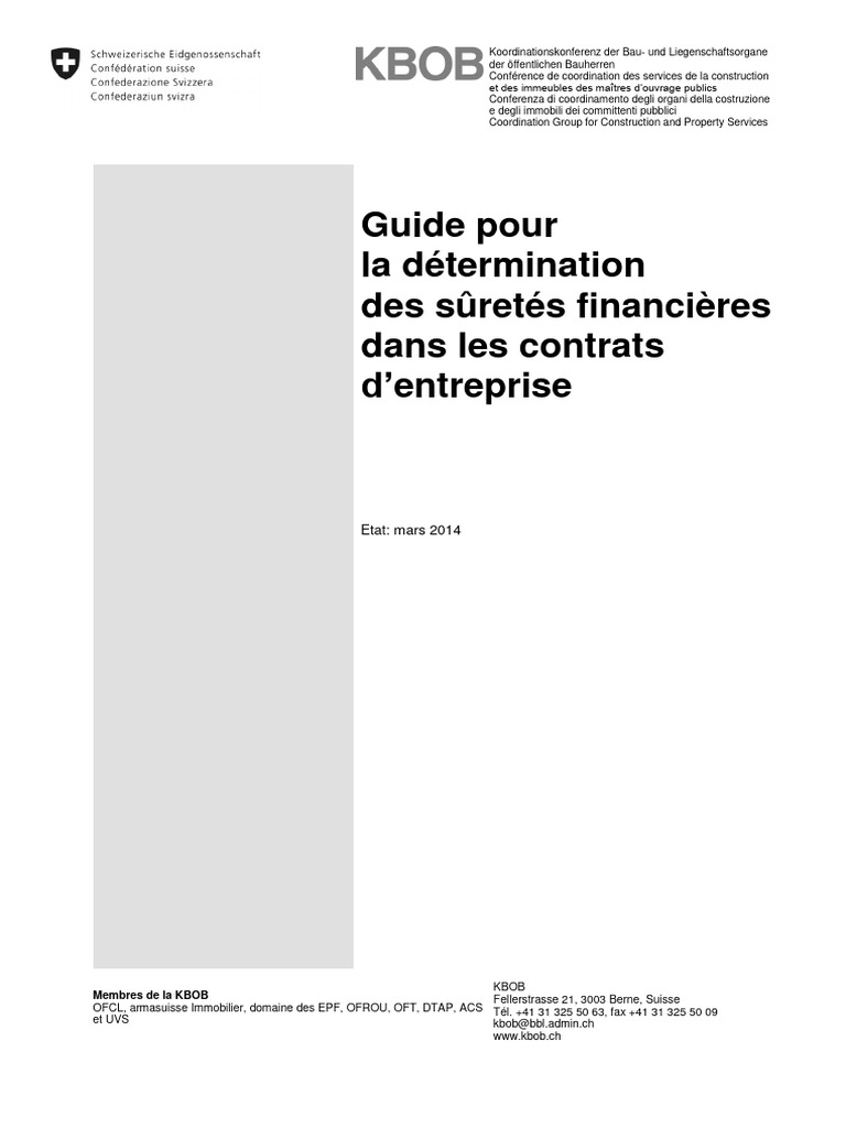 Guide des sûretés financières en construction | PDF | Cautionnement ...