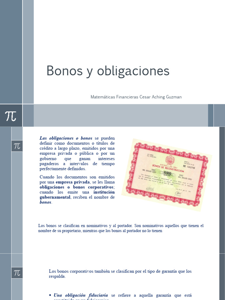 Bonos y Obligaciones | PDF | Negocios | Finanzas y dinero
