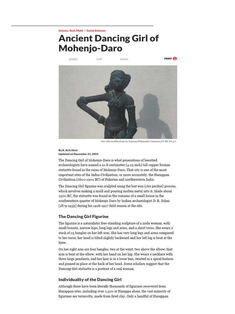 Ancient Dancing Girl of Mohenjo-Daro | PDF