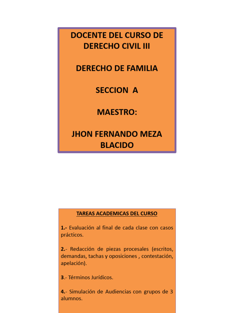 Diapositiva Del Curso de Derecho de Familia 2020 I-3 | PDF | Matrimonio ...