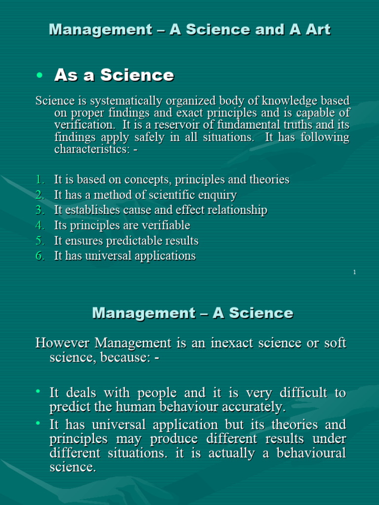 Unit 1 Management Arts and Science | PDF