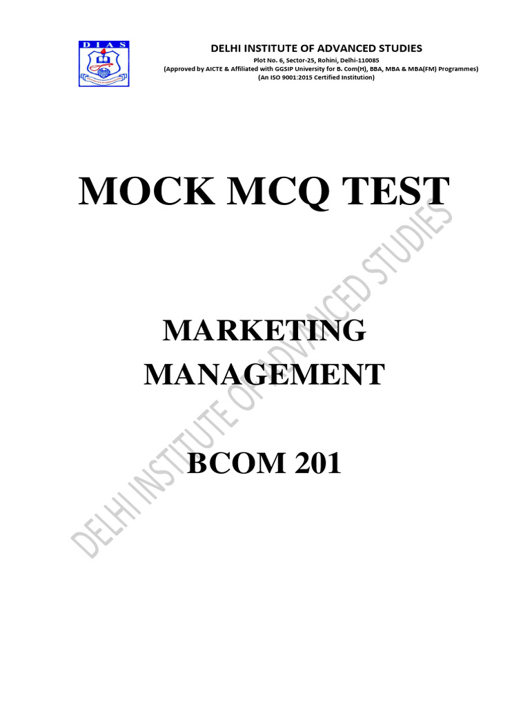 201 Bcom III MM Mcq60 | PDF