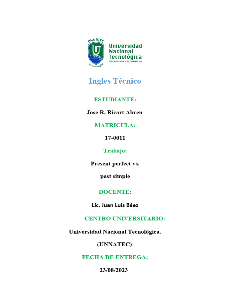 present-perfect-simple-vs-past-simple_exercise Jose Ricart | PDF