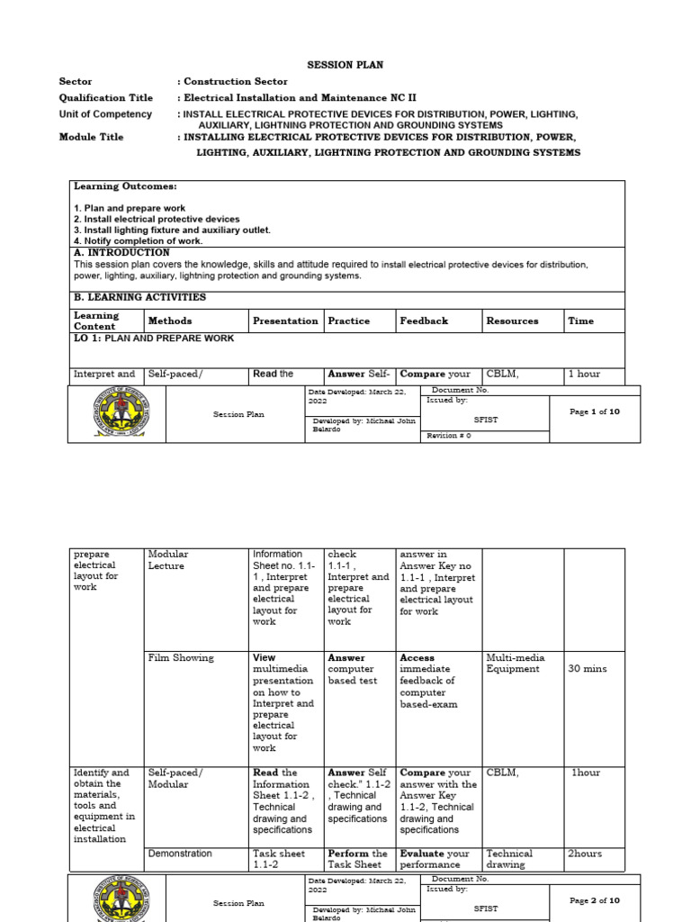 session plan- Eim | PDF