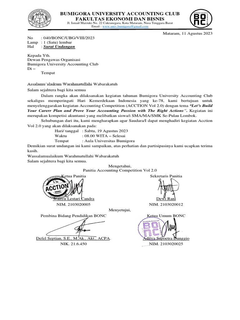 Surat Undangan Dpo Semifinal Dan Final | PDF