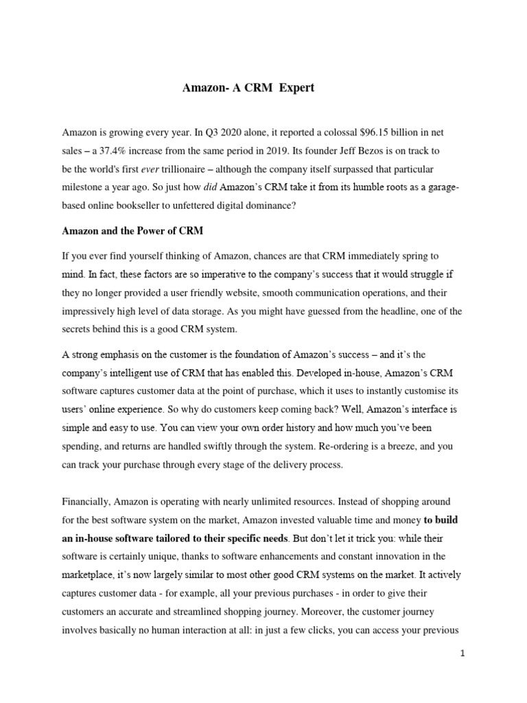 Amazon CRM Case Study | PDF