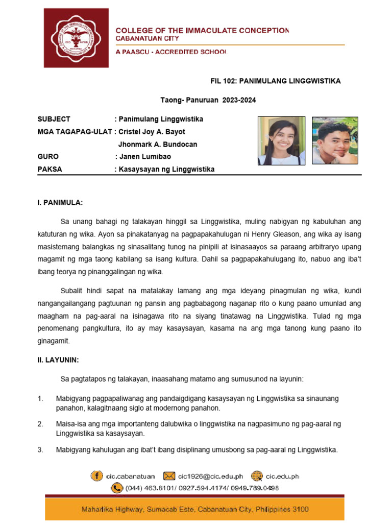 Fil 102 Handouts | PDF