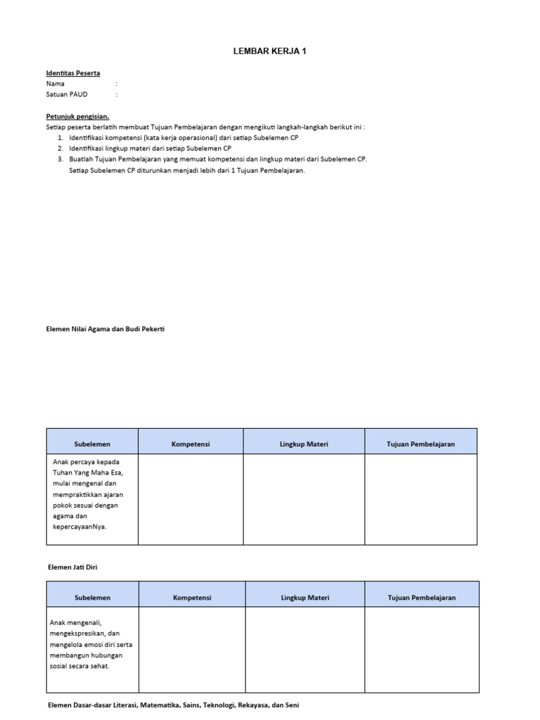 Lembar Kerja Individu | PDF
