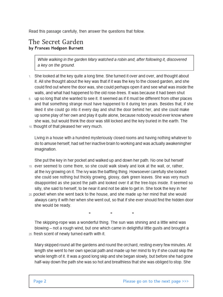 Key to the Secret Garden Revealed | PDF | The Secret Garden