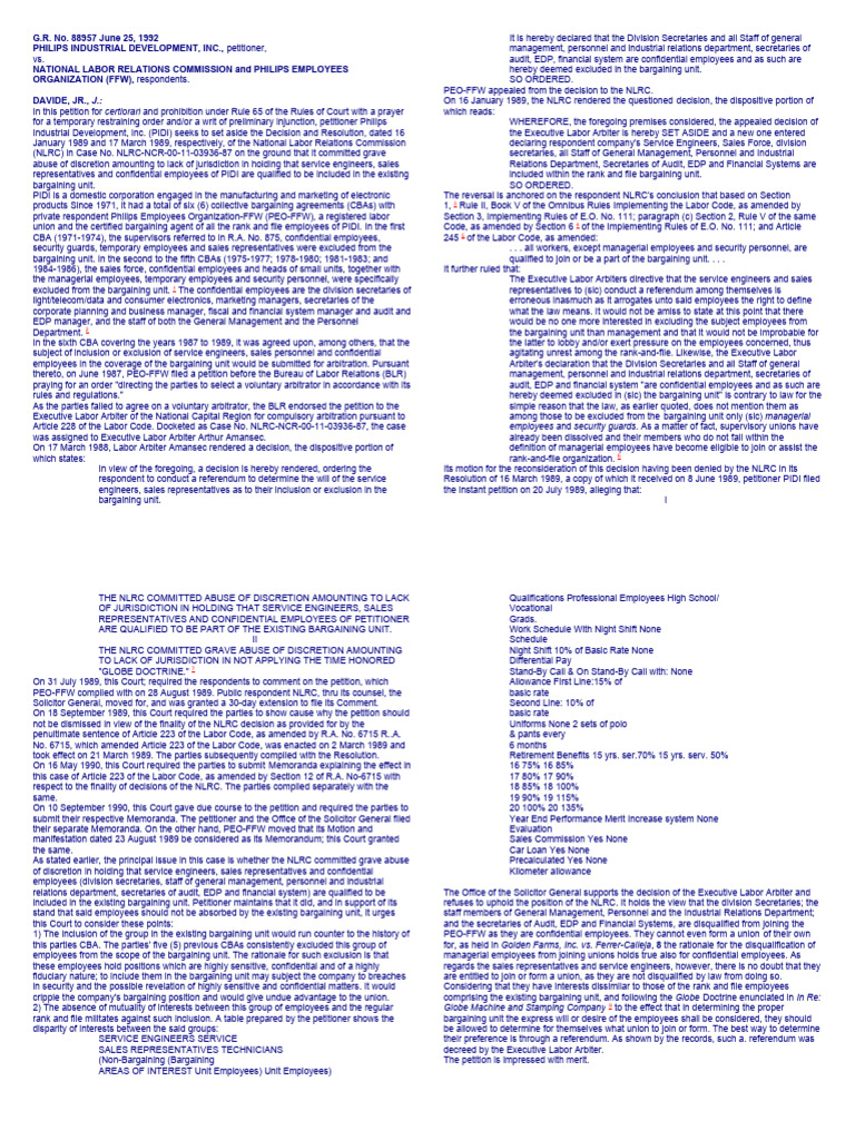 1.-Philips-Industrial-Devt-vs.-NLRC | PDF