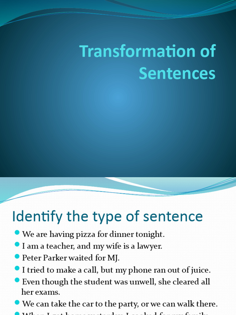 Transformation of Sentences | PDF