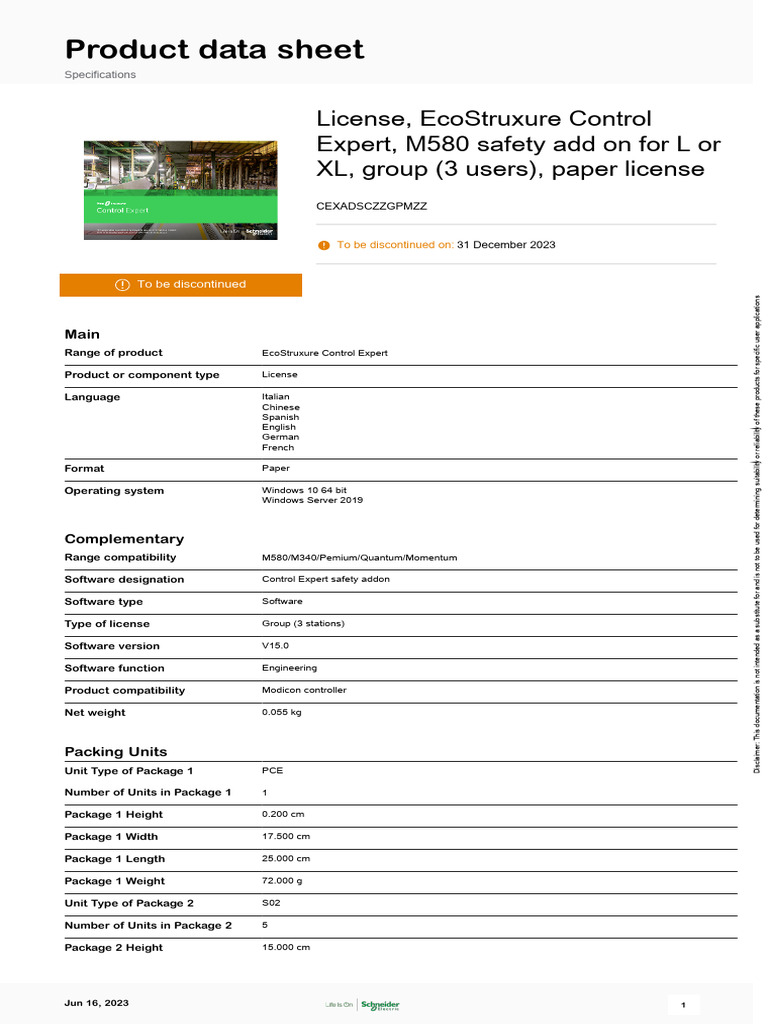 EcoStruxure Control Expert (Unity Pro) - CEXADSCZZGPMZZ | PDF