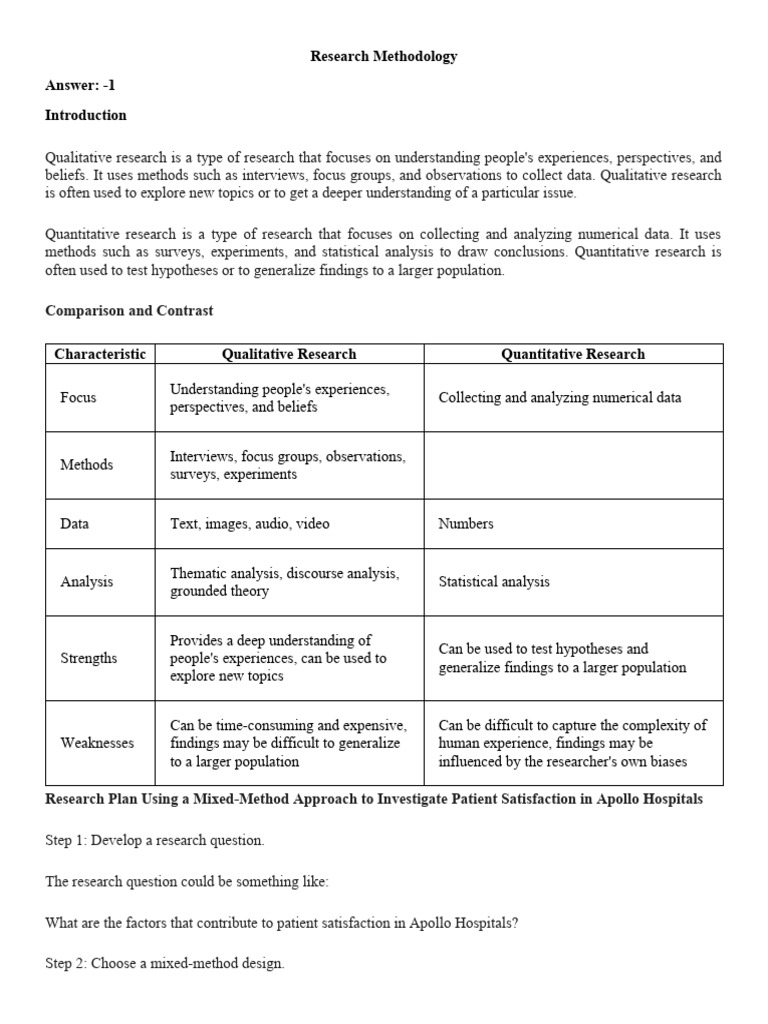 Research Methodology | PDF | Methodology | Quantitative Research