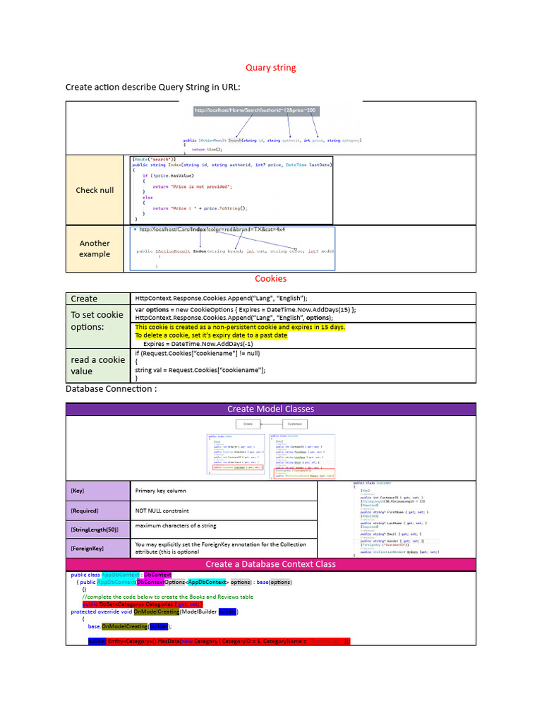 mvc asp.net core summary practical | PDF