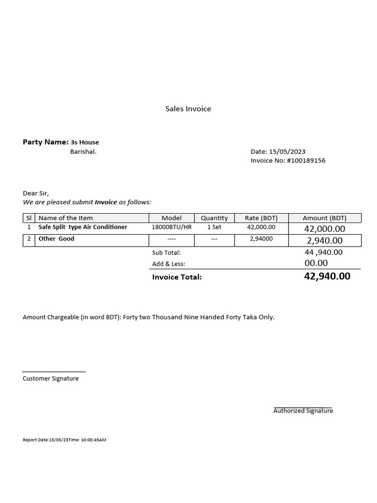 Party Name:: Sales Invoice | PDF
