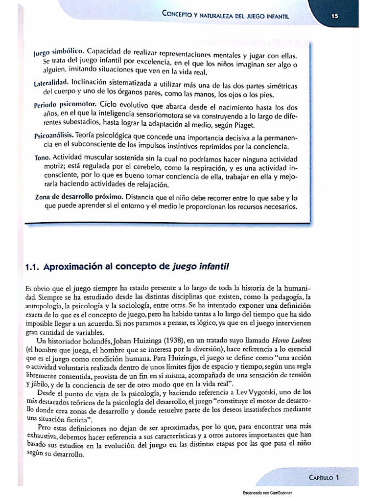 El juego infantil y su metodología cap 1 | PDF