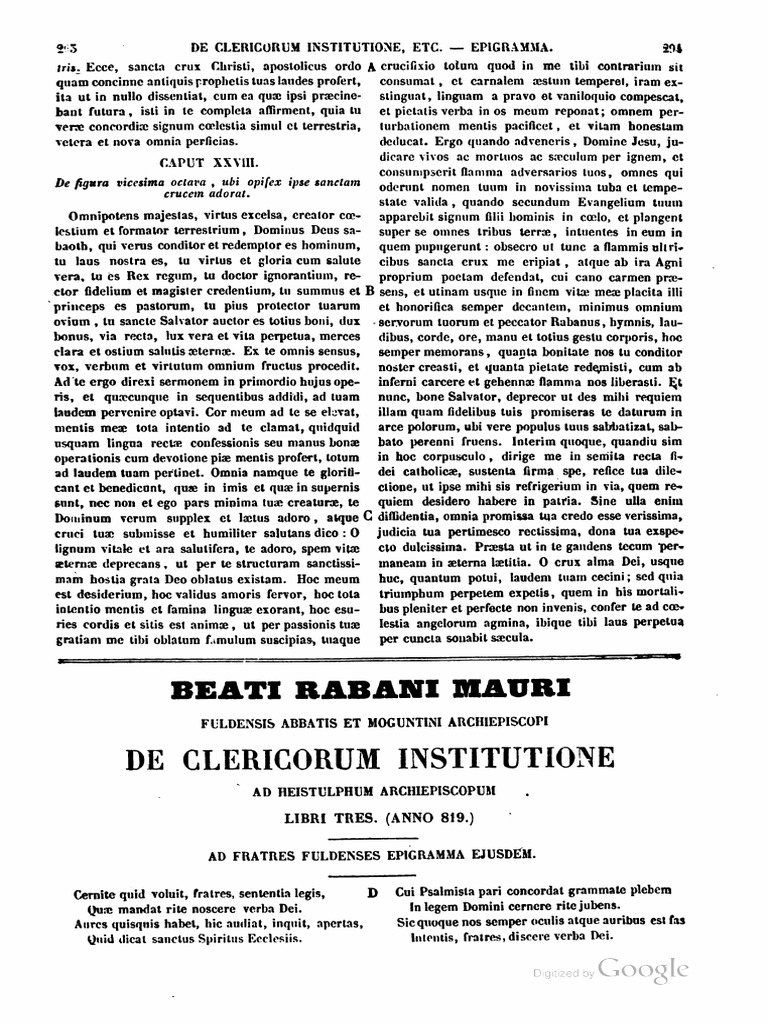 7755 Hrabanus Maurus, de Clericorum Institutione | PDF
