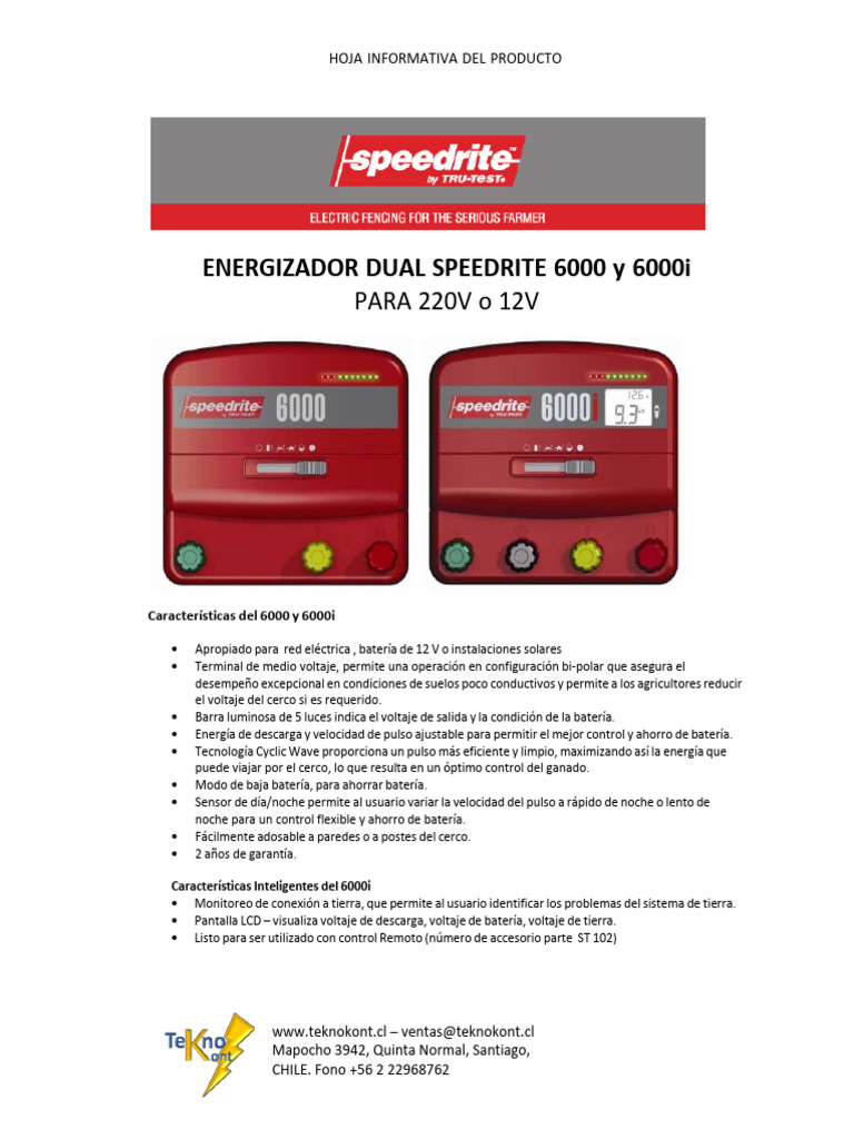 Ficha Tecnica Speedrite - 6000 - y - 6000i | PDF