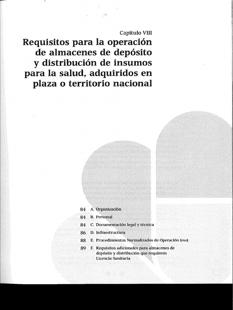 8 CAP VIII Requisistos para La Operacion de Almacenes de Deposito y ... 8 CAP VIII Requisistos para La Operacion de Almacenes de Deposito y ...