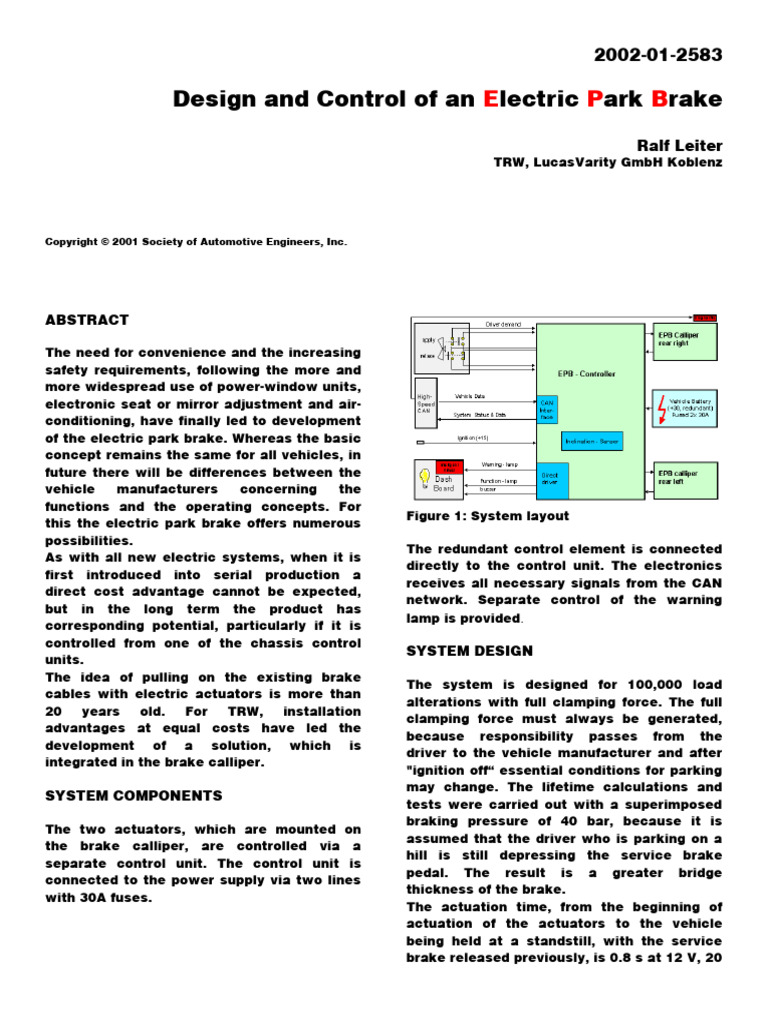 Paper Design and Control of EPB A8 | PDF