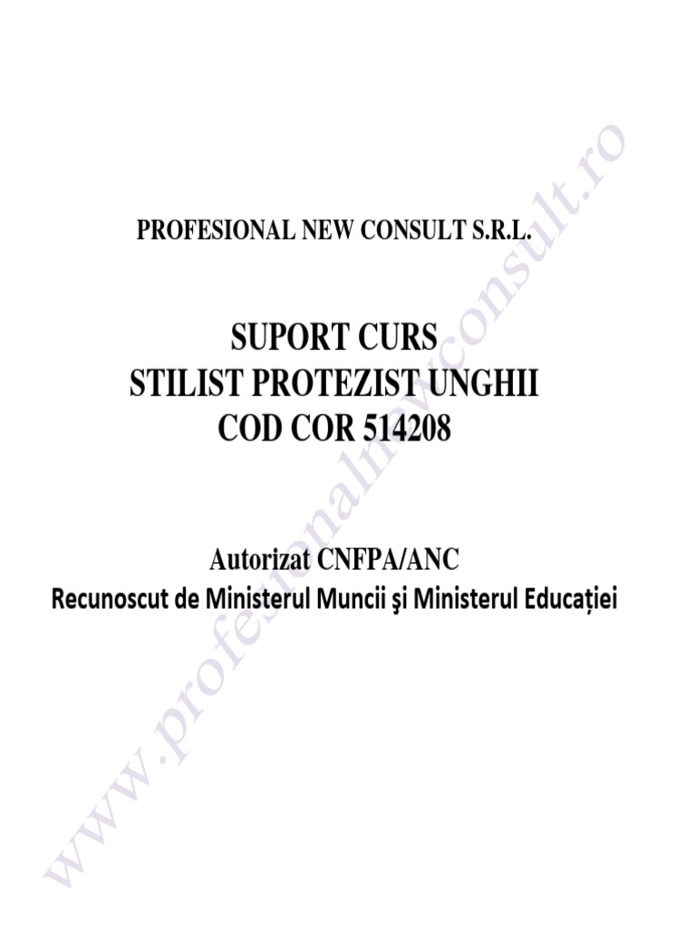 Suport Curs Stilist Protezist Unghii | PDF