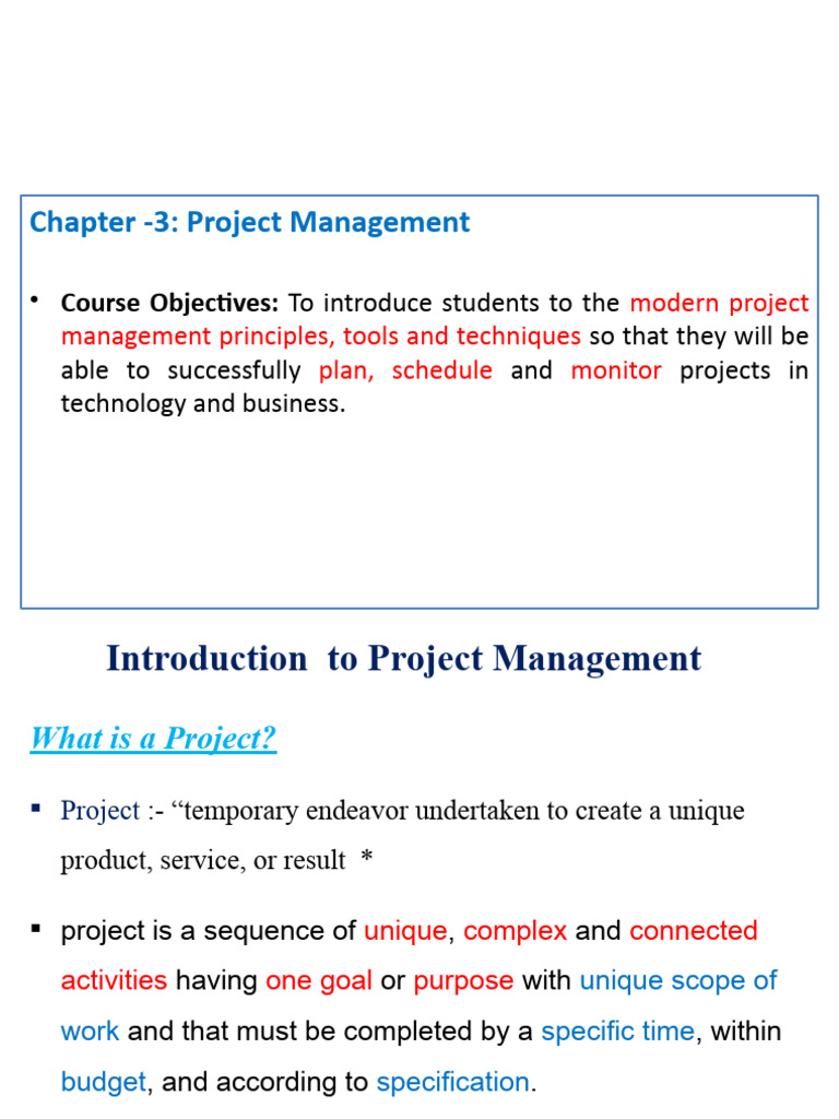 Chapter 3 - Project Managment | PDF Chapter 3 - Project Managment | PDF